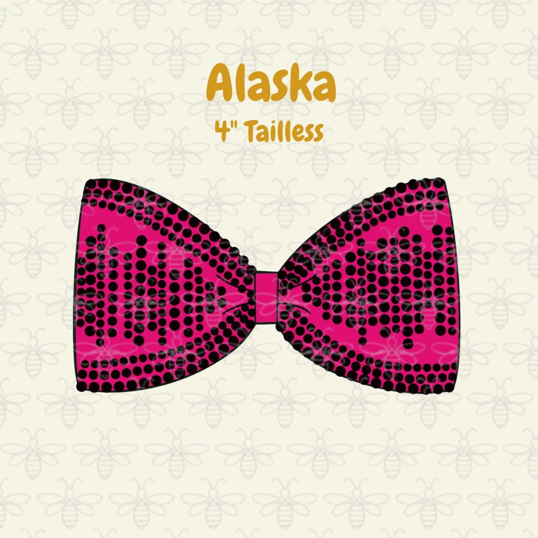 Alaska Rhinestone Template Design for 4-inch Tailless Cheer Bow SVG ...