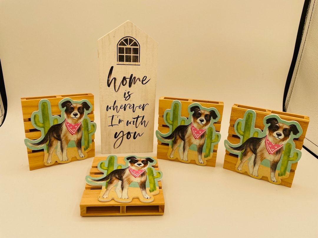 Border Collie Pallet Coasters - Etsy