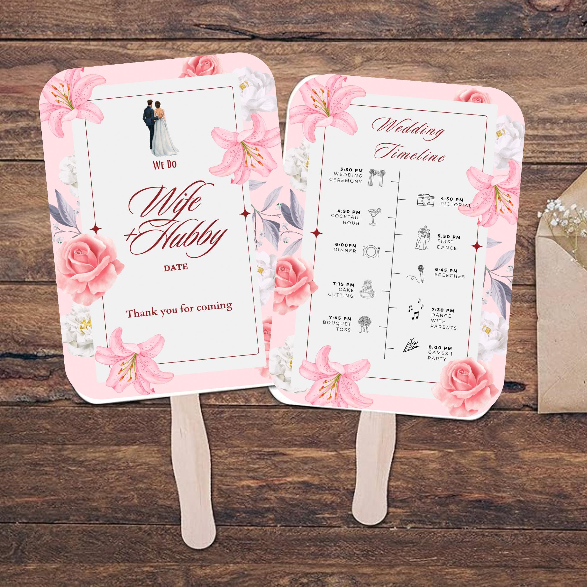 Wedding Program Template | Wedding Fan Program Template - Etsy