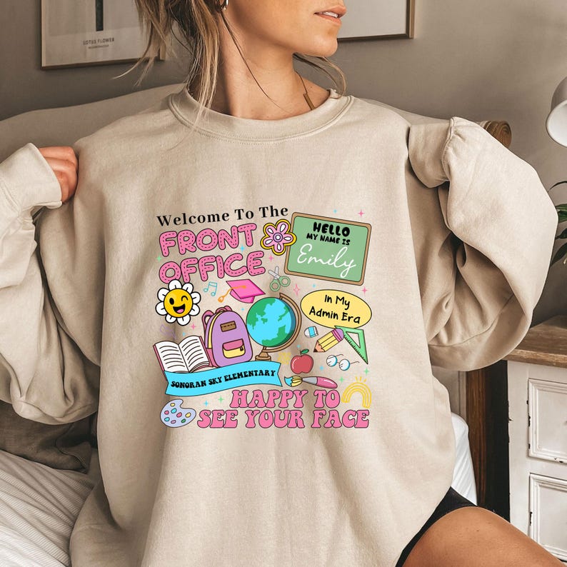 In My Admin Era Tshirt, Custom Name Admin Squad Shirt, Front Office ...