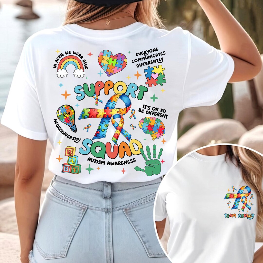 Custom Autism Support Squad Shirt, Autism Awareness Shirt, Custom ...