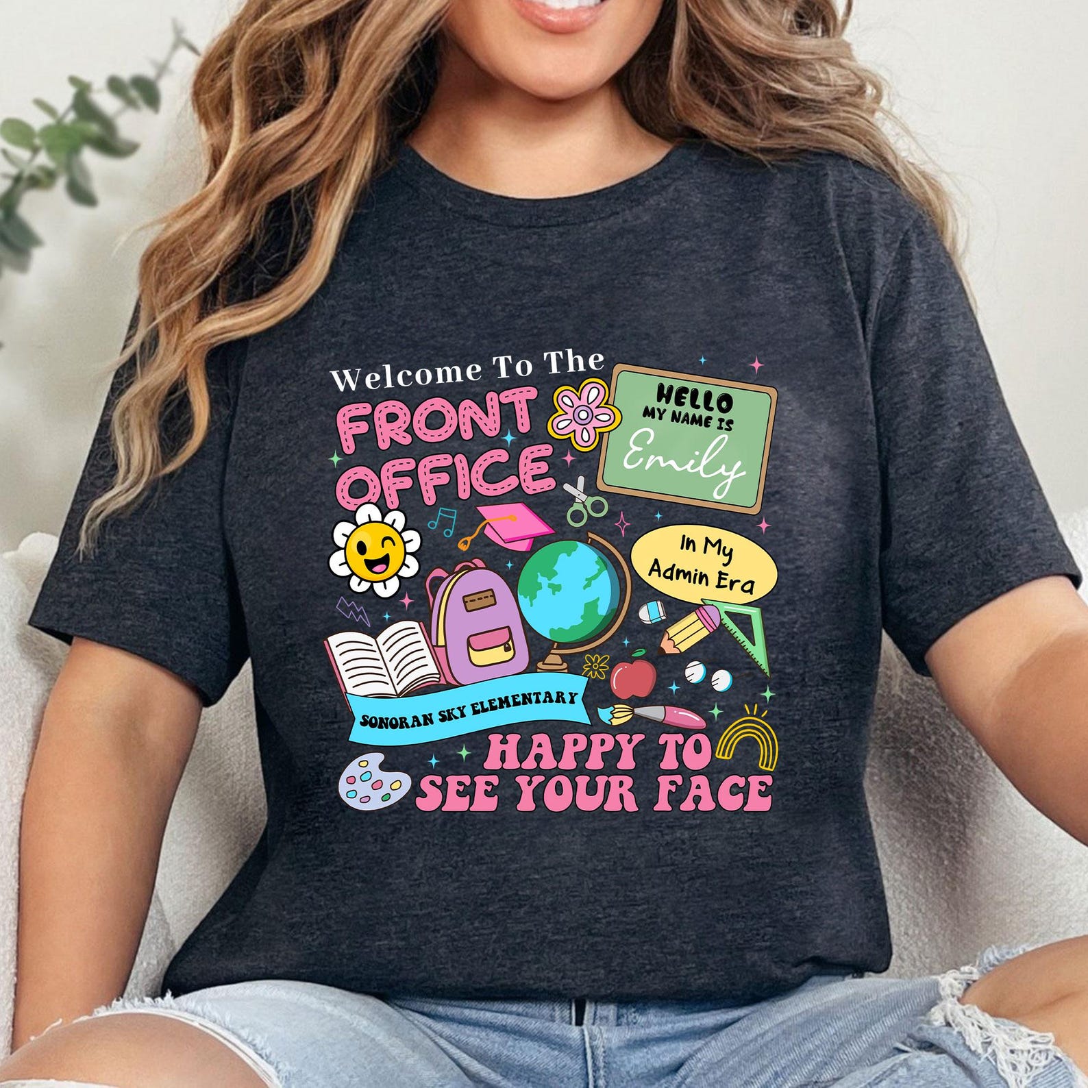 In My Admin Era Tshirt, Custom Name Admin Squad Shirt, Front Office ...