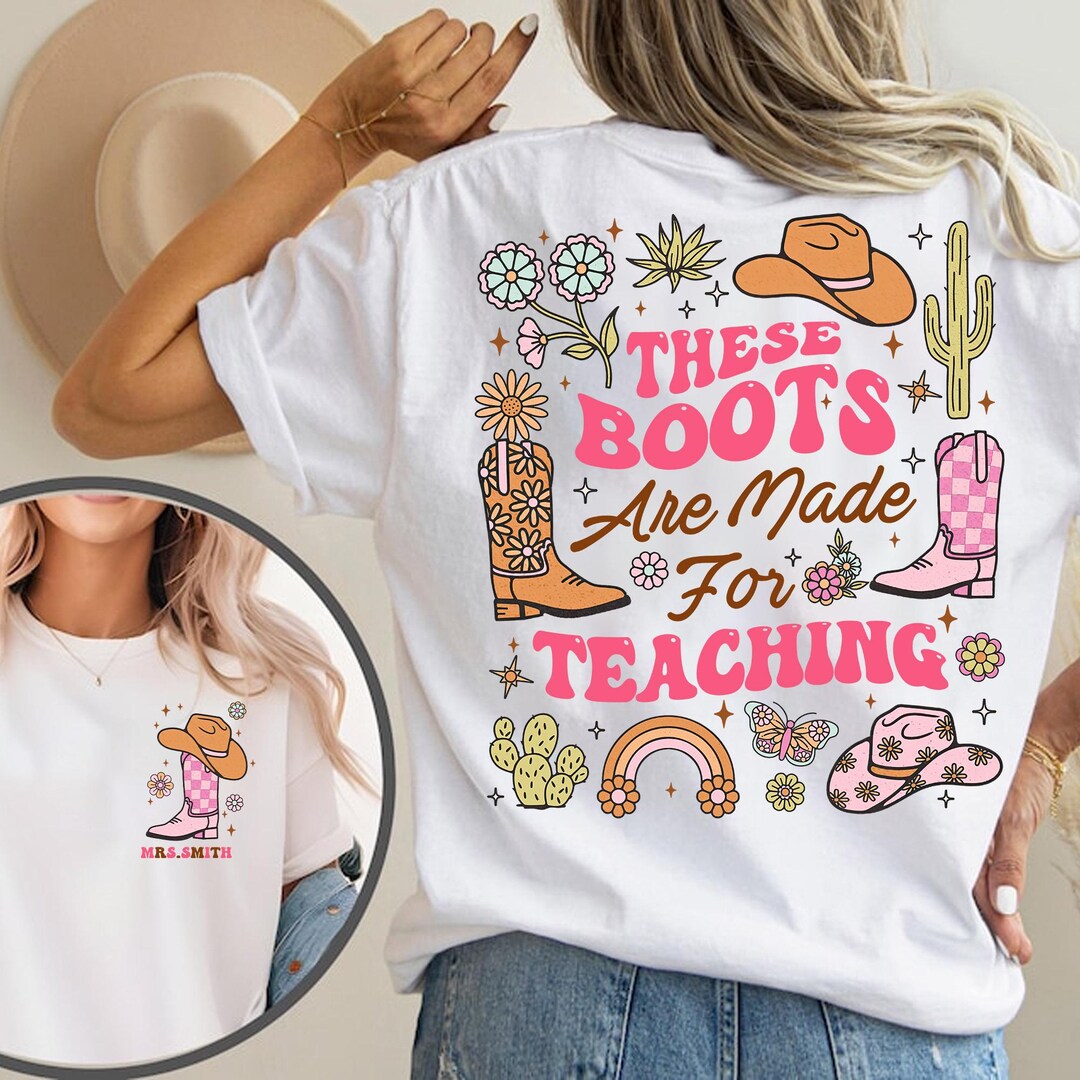 Custom Name Western Back to School,western Teacher Shirt,western School ...