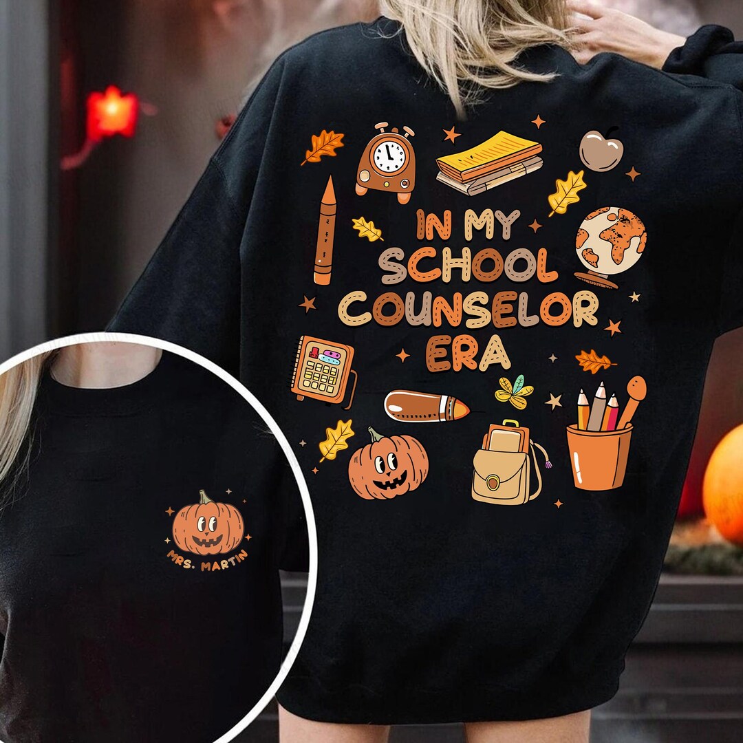 School Counselor Shirt, Personalized Counselor Shirt Autumn, Retro Fall ...