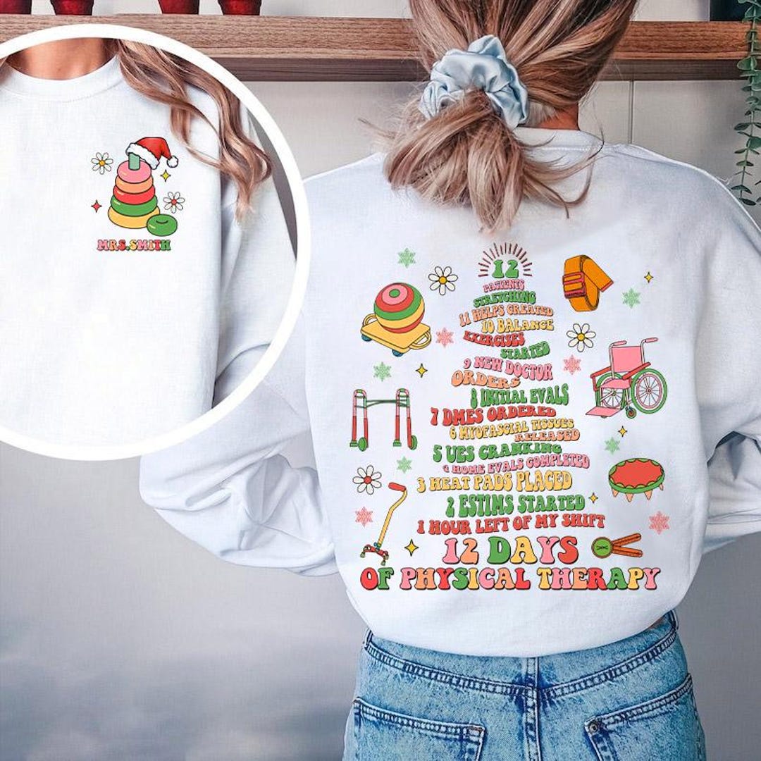 12 Days of Physical Therapy Christmas Shirt,physical Therapist Shirt ...