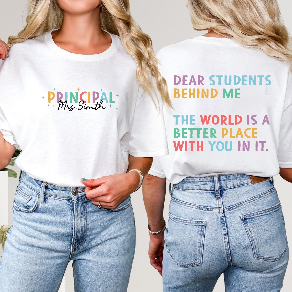 Personalized School Principal Gift Shirt, Back to School Team Shirt for ...