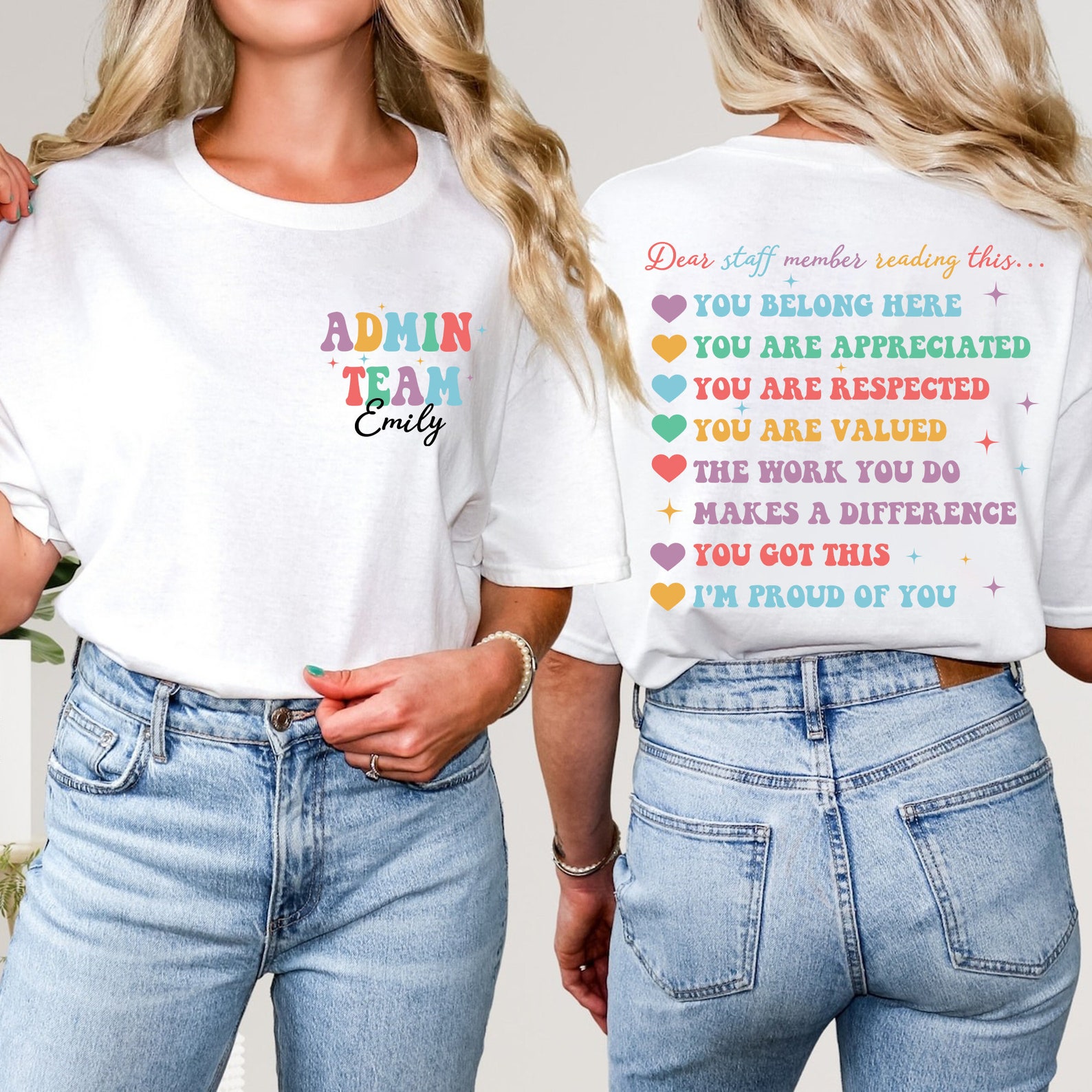 Custom Admin Team Shirt: School Staff Appreciation Gift - Etsy