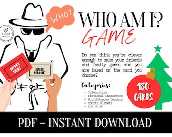 Printable PDF Christmas Who Am I Party Game Idea, Family Friendly ...