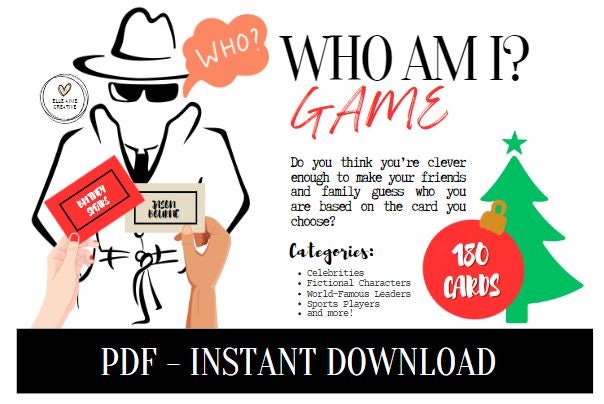 Who Am I GAME PDF Instant Download Guessing Game Family Fun Office ...