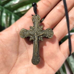 Golden Obsidian Cross Necklace Pendant - Etsy