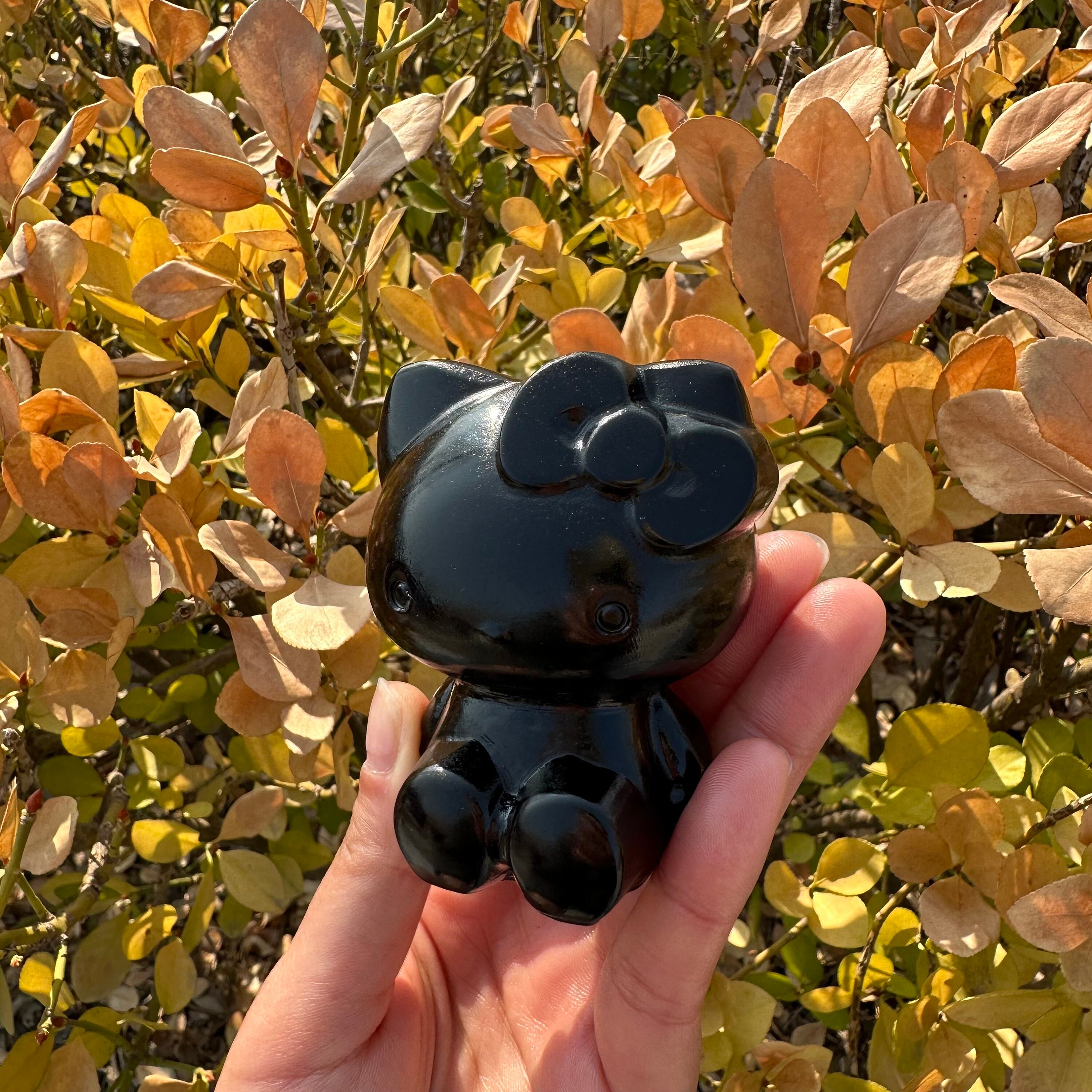 3.1" Obsidian Kitty Cat - Etsy