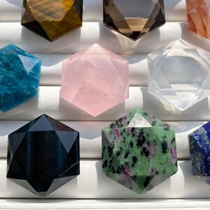 Natural Crystal Hexagon Hand Polished With Free Stand - Etsy
