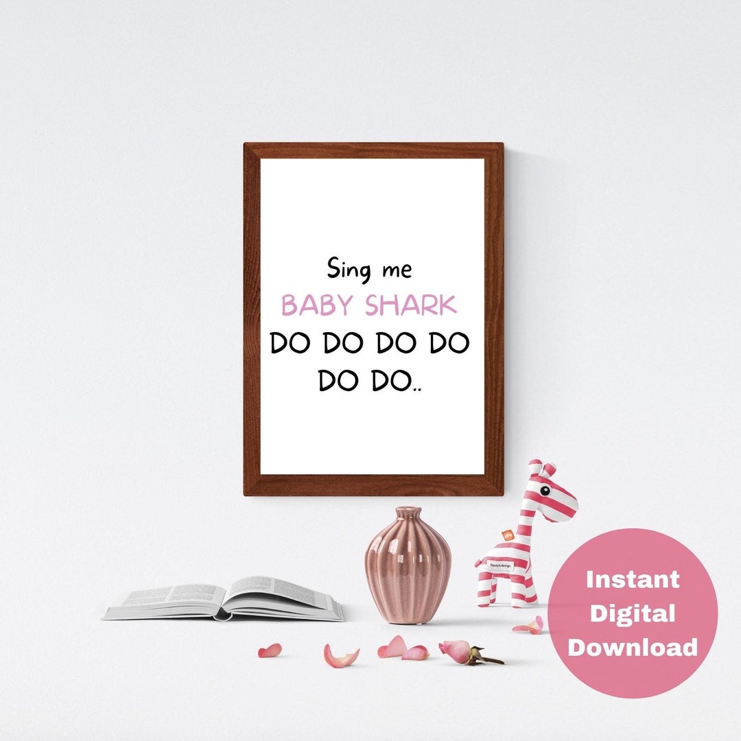 Digital Download Printable Babyshark Nursery Wallart for Nursery Room ...
