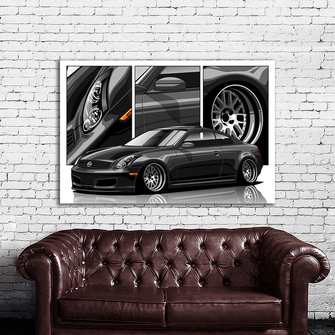 JDM Drift Import Tuner Car Automotive Art Drawing Compatible With ...