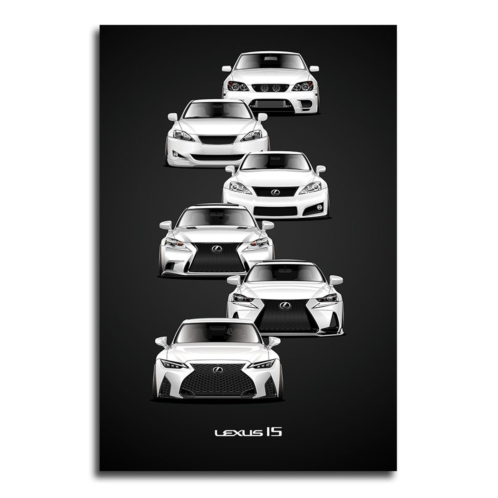 JDM Drift Import Tuner Car Automotive Art Drawing Compatible With Lexus ...