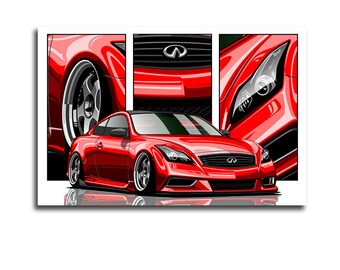 JDM Drift Import Tuner Car Automotive Art Drawing Compatible With ...