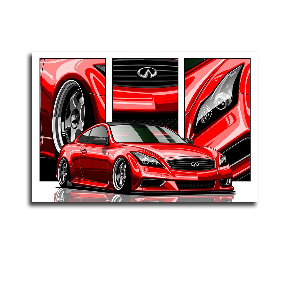 JDM Drift Import Tuner Car Automotive Art Drawing Compatible With ...
