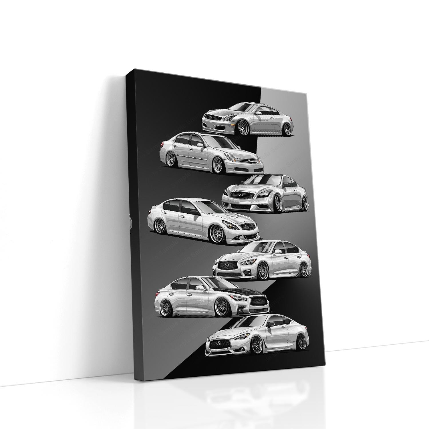 JDM Drift Import Tuner Car Automotive Art Drawing Compatible Fitment ...