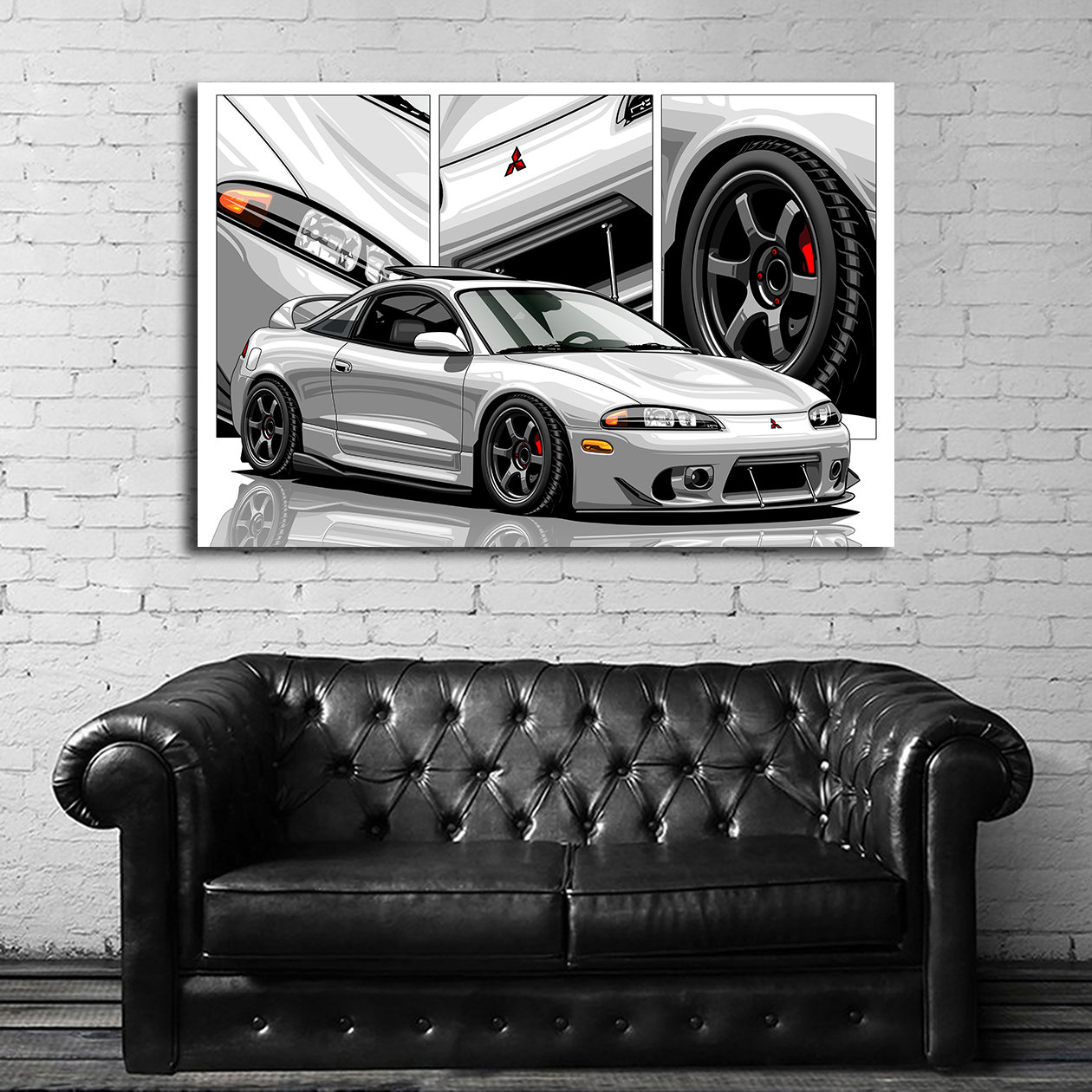 JDM Drift Import Tuner Car Automotive Art Drawing Compatible With ...
