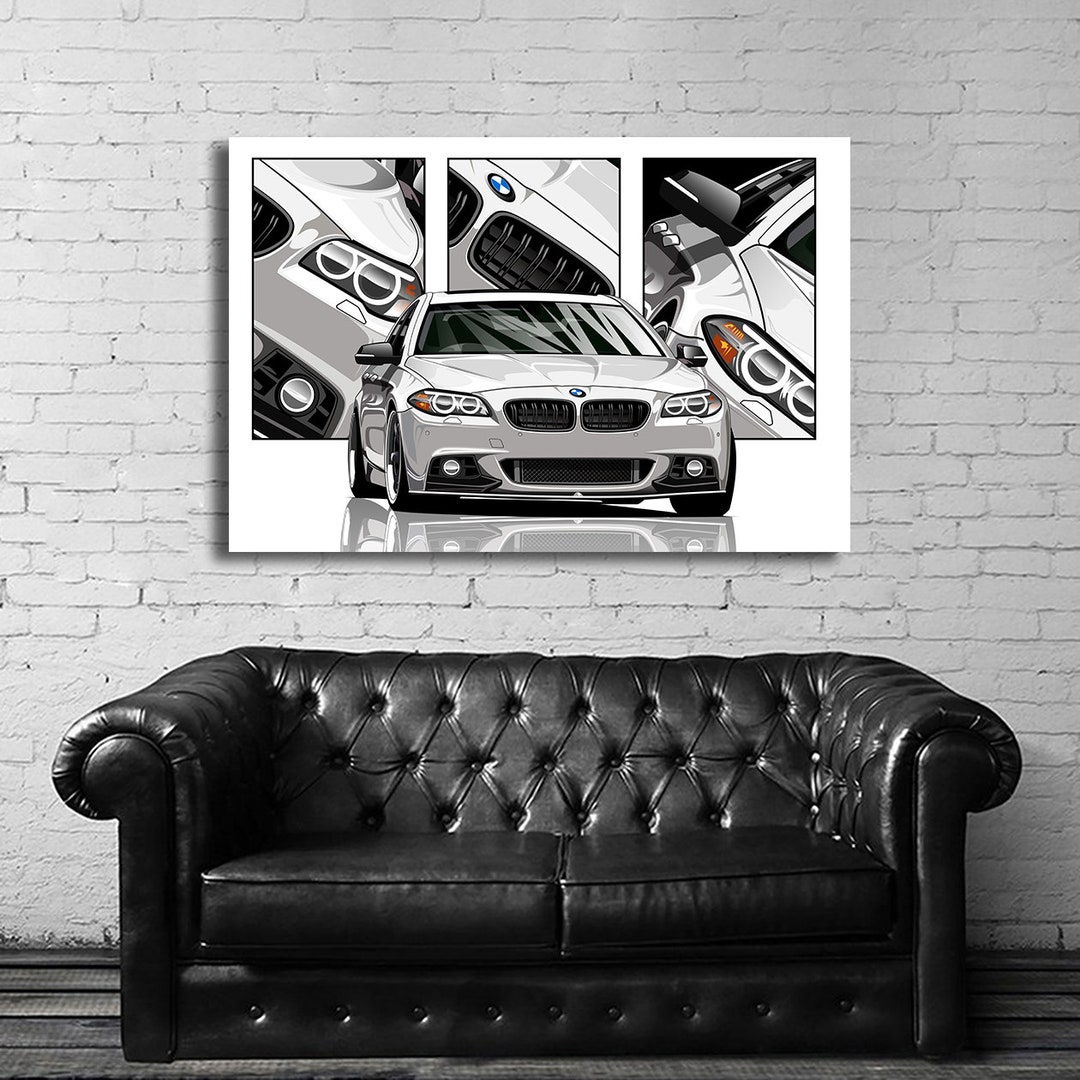 M5 F10 Import Tuner Euro Car Automotive Art Poster, Frame and Stretched ...