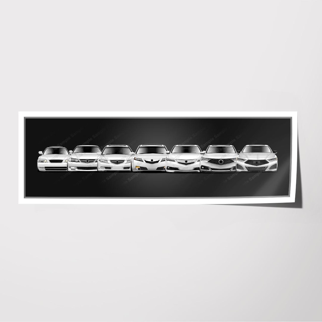 JDM Drift Import Tuner Car Automotive Art Drawing Compatible With Acura ...