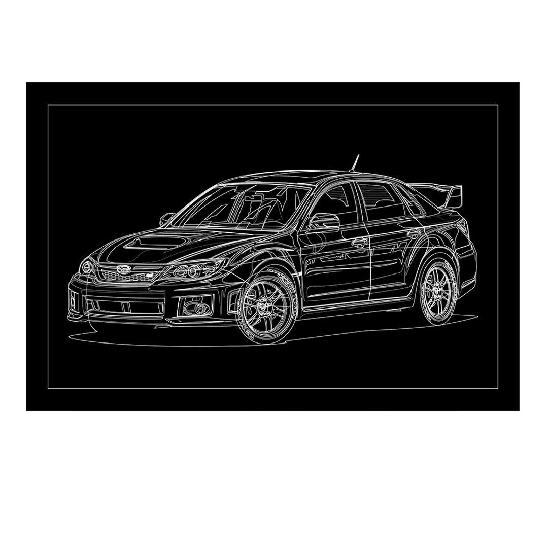 JDM Drift Import Tuner Car Automotive Art Drawing Compatible With ...