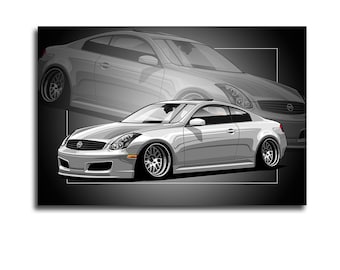 JDM Drift Import Tuner Car Automotive Art Drawing Compatible With ...