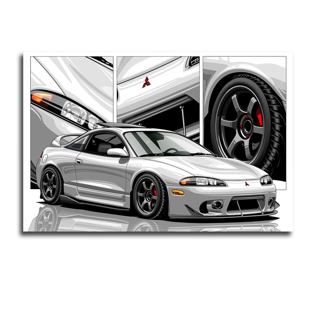 JDM Drift Import Tuner Car Automotive Art Drawing Compatible With ...