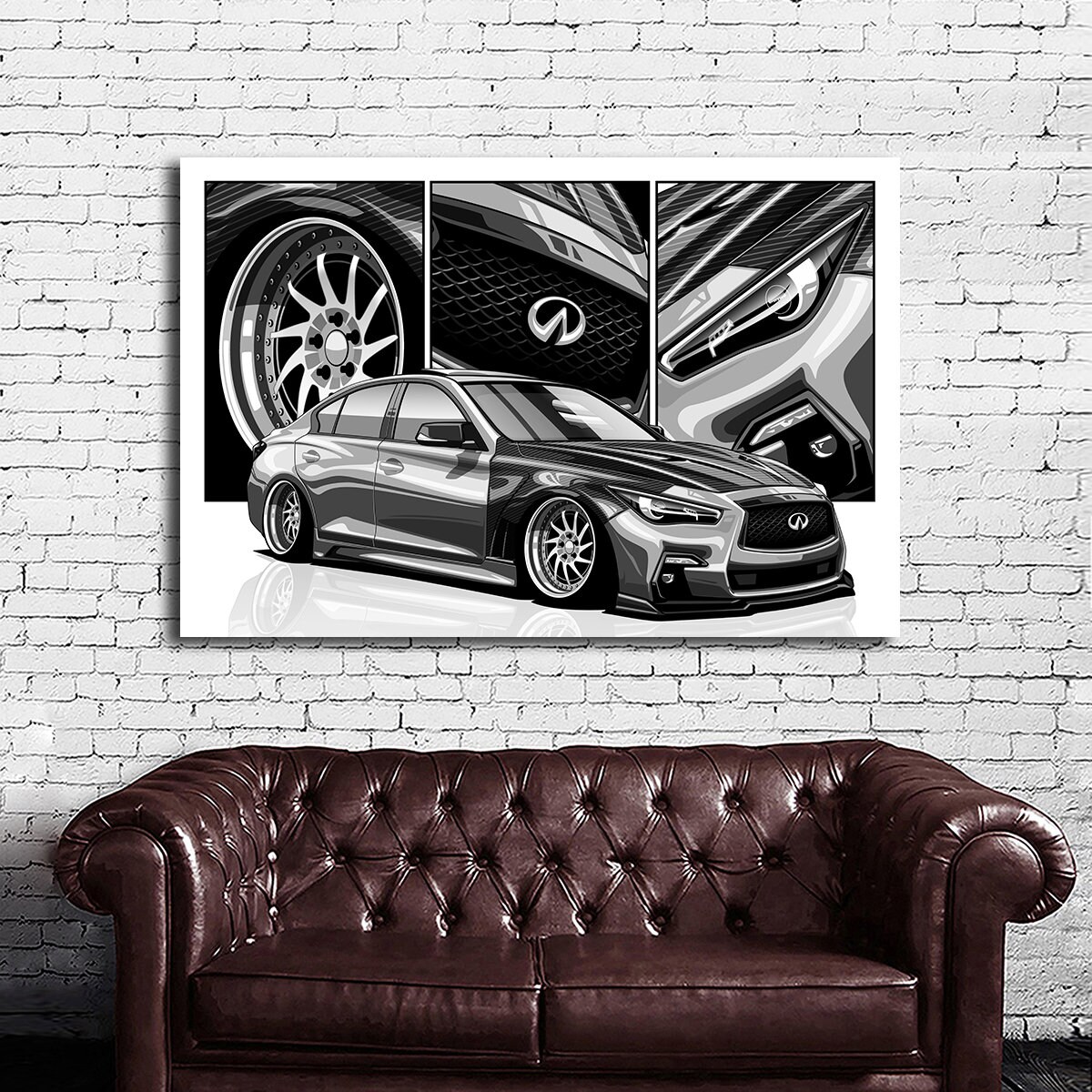 JDM Drift Import Tuner Car Automotive Art Drawing Compatible With ...