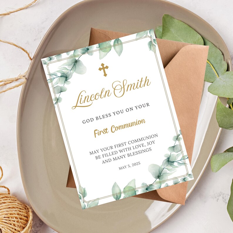 First Communion Congratulations Card | Personalized First Communion ...