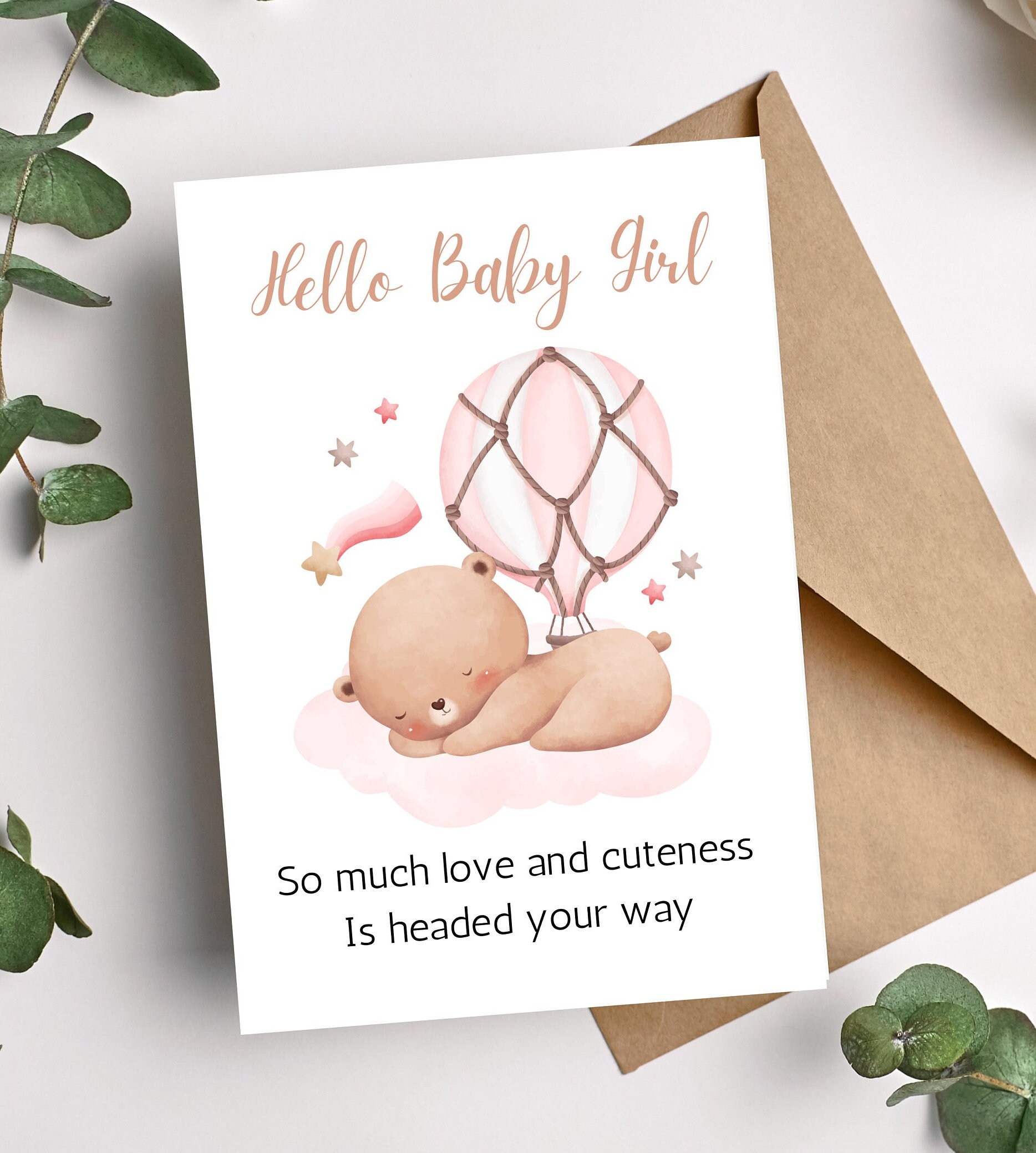 Baby Girl Congratulations Card Pregnancy Card for Mom to Be Baby Shower ...