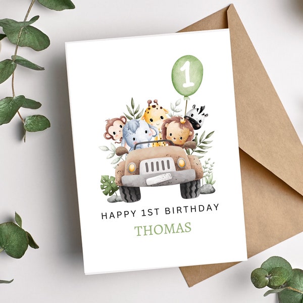 1st Birthday Card Personalized Boy - Etsy