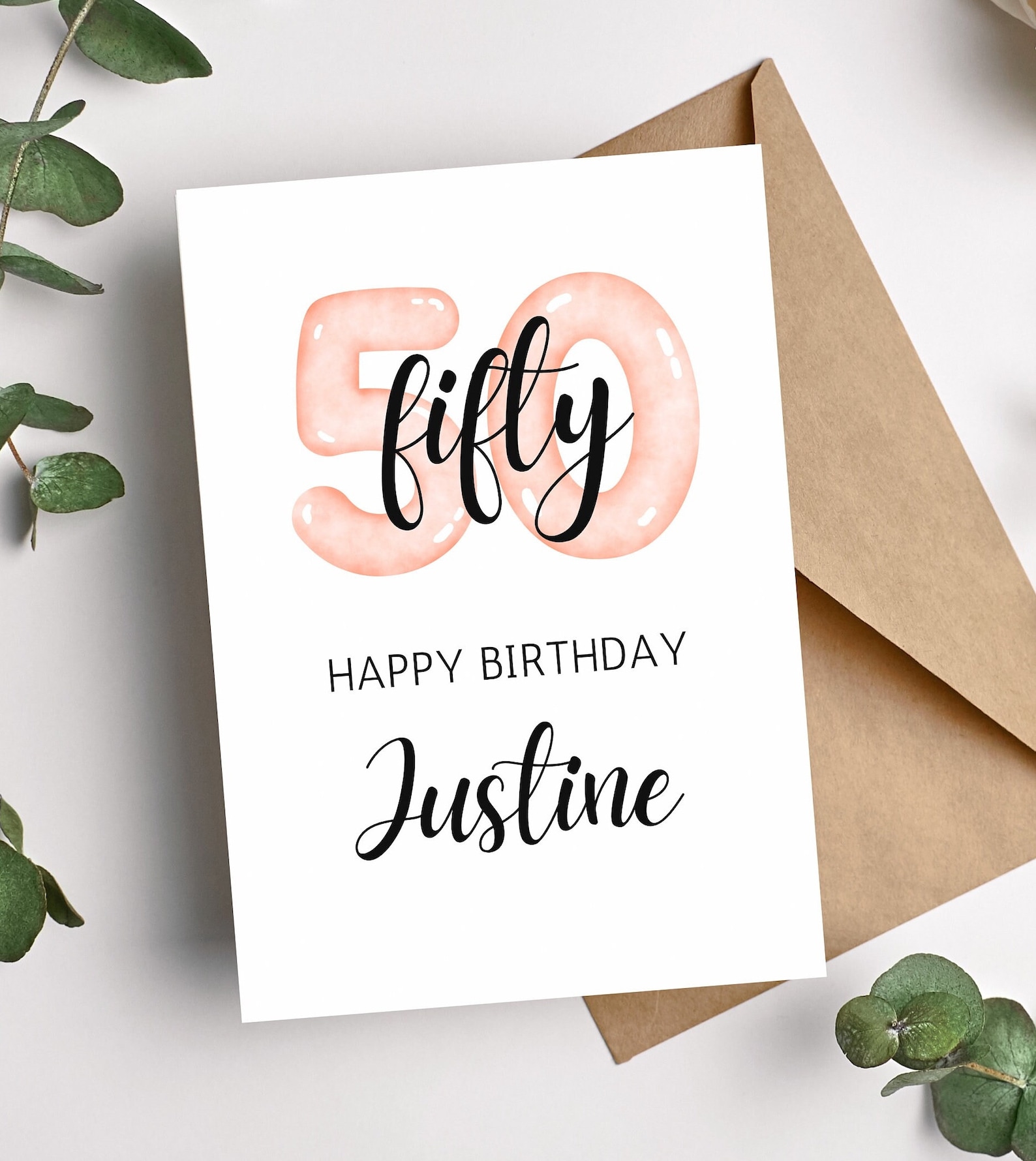 Personalized 50th Birthday 50th Birthday Card for Friend 50th Birthday ...