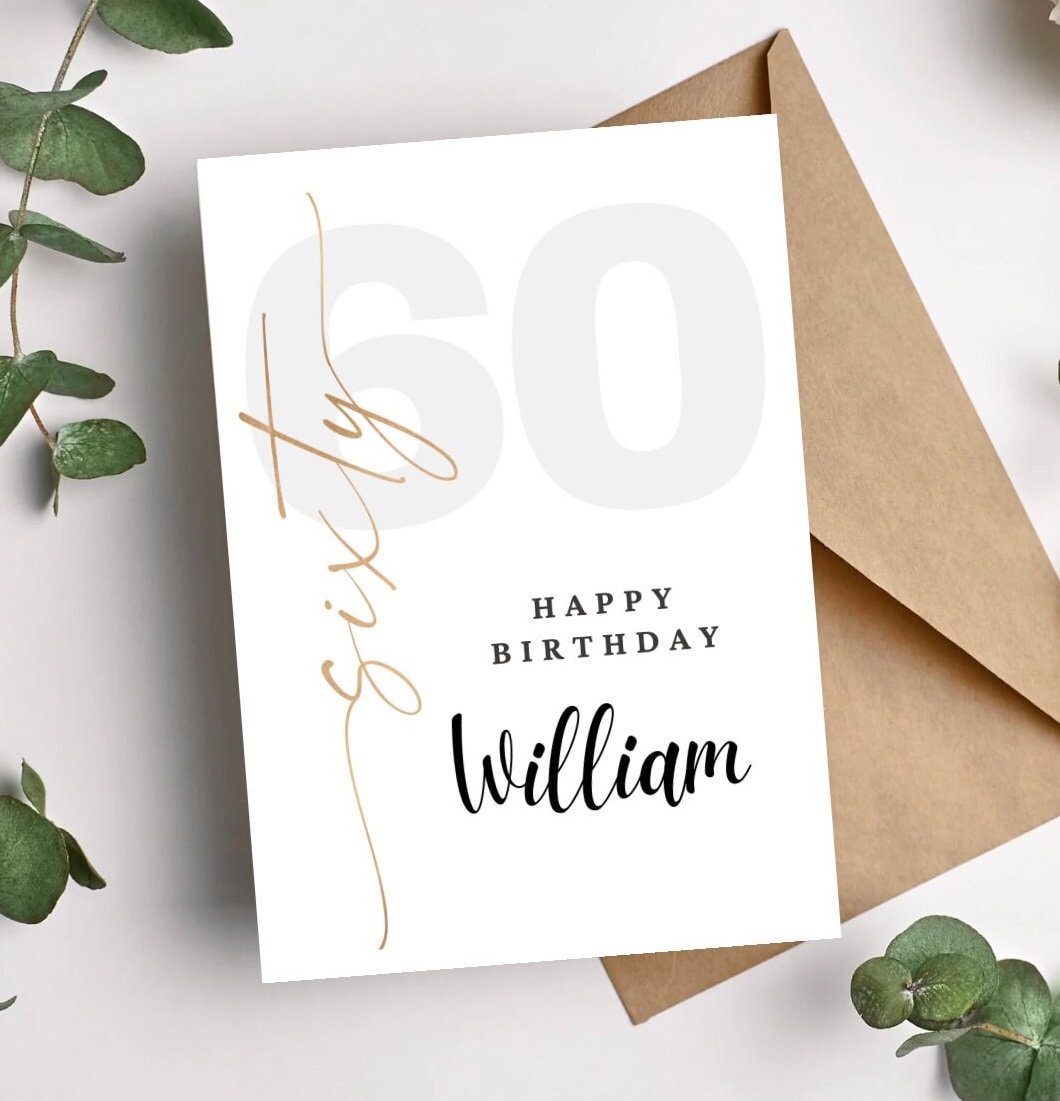 Personalized 60th Birthday 60th Birthday Card for Friend 60th Birthday ...