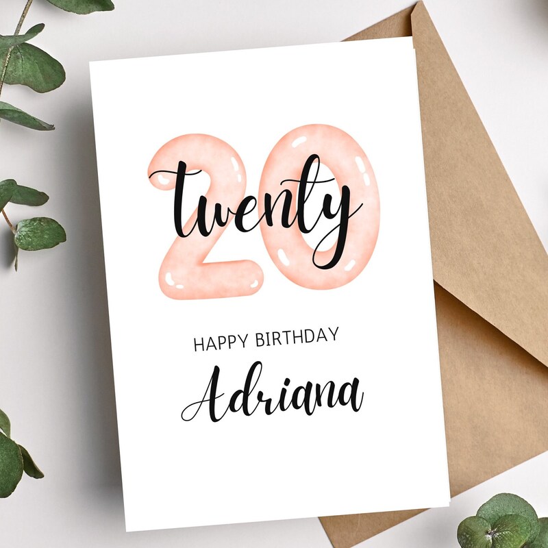 20th Birthday Card - Etsy