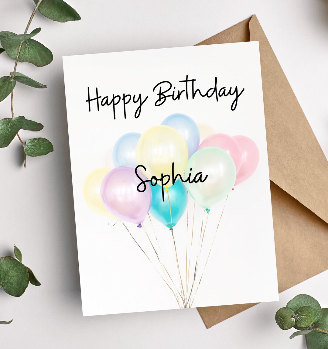Personalized Birthday Card Birthday Card Personalized Pastel Birthday ...