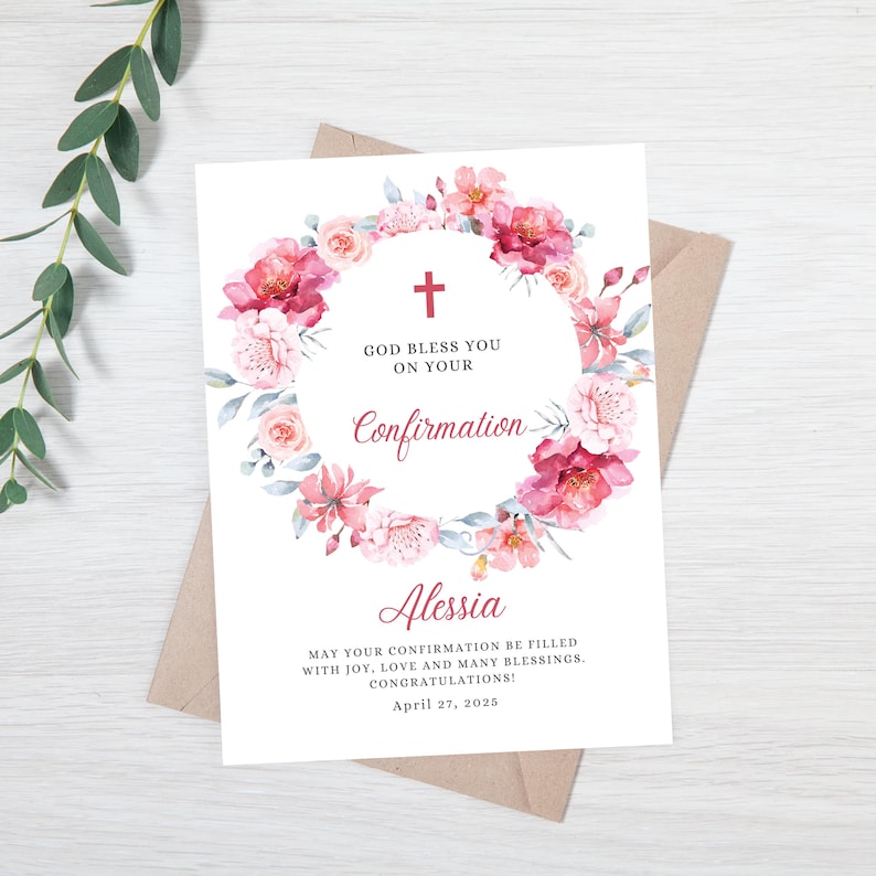 Confirmation Congratulations Card | Personalized Confirmarion Card ...
