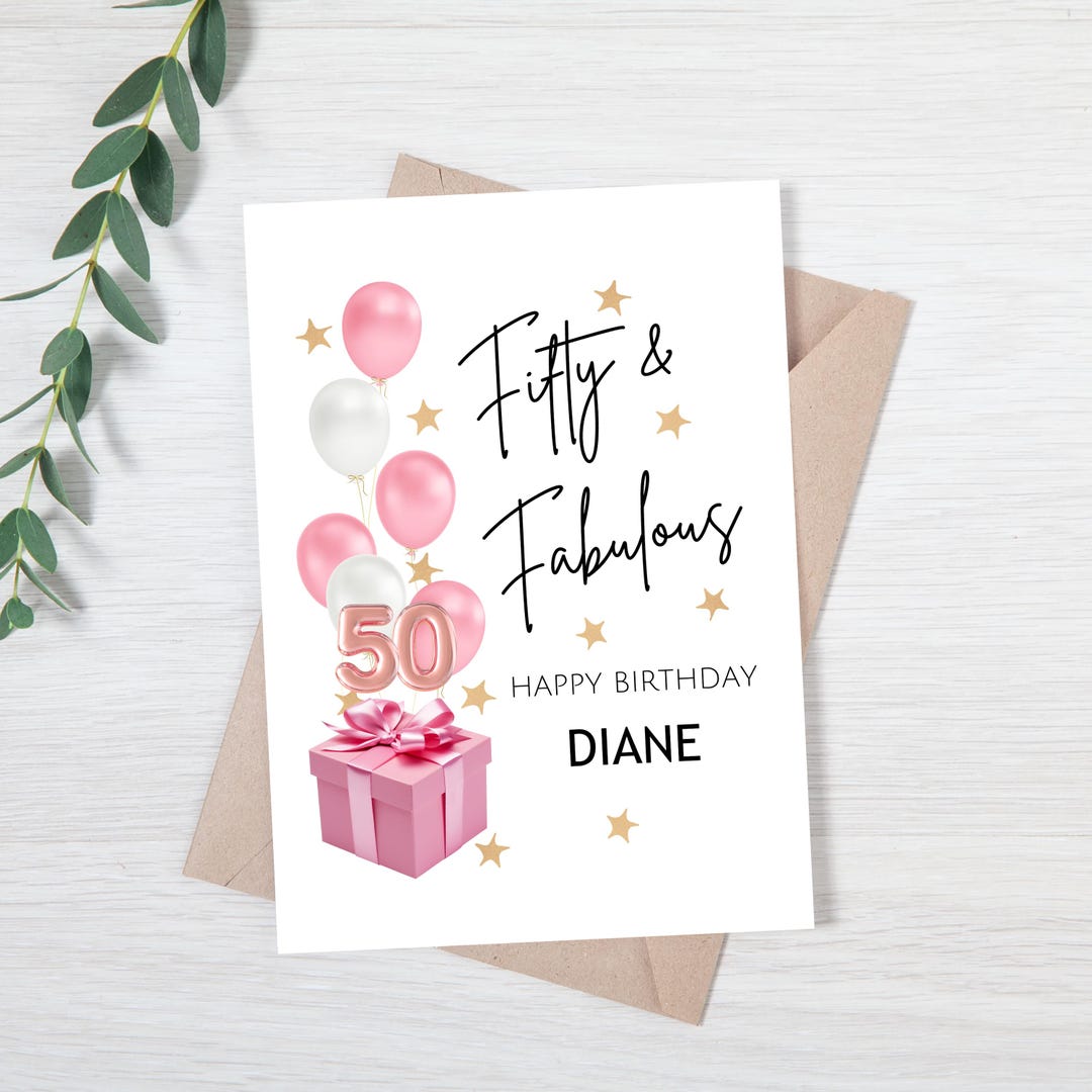 Personalized 50th Birthday | 50th Birthday Card for Friend | 50th ...