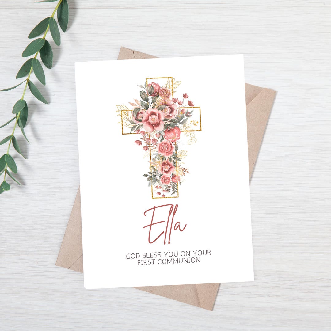 First Holy Communion Congratulations Card | Personalized First ...
