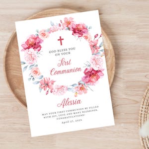 First Communion Congratulations Card | Personalized First Communion ...
