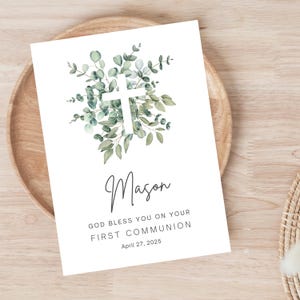First Communion Congratulations Card | Personalized First Communion ...