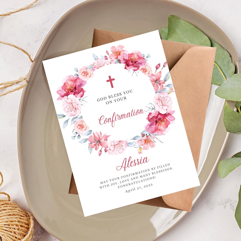 Confirmation Congratulations Card | Personalized Confirmarion Card ...