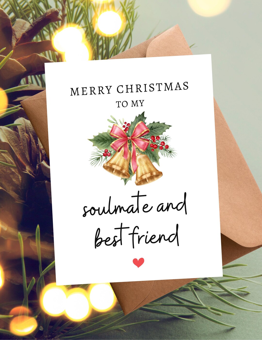 Merry Christmas Card for Partner Romantic Holiday Greeting Personalized ...