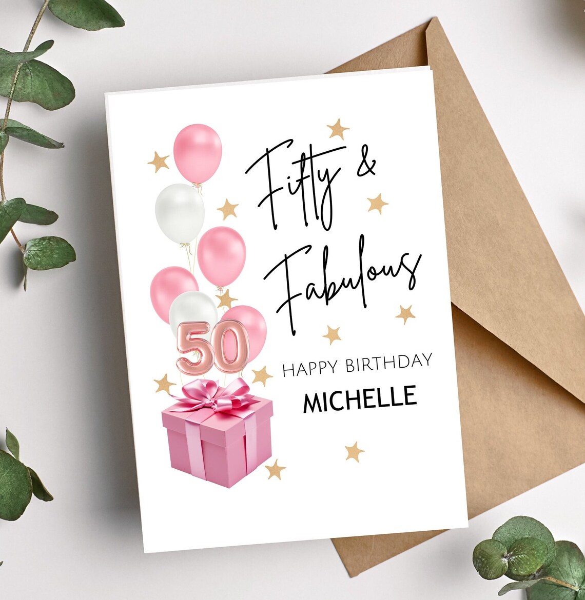 Personalized 50th Birthday 50th Birthday Card for Friend 50th Birthday ...