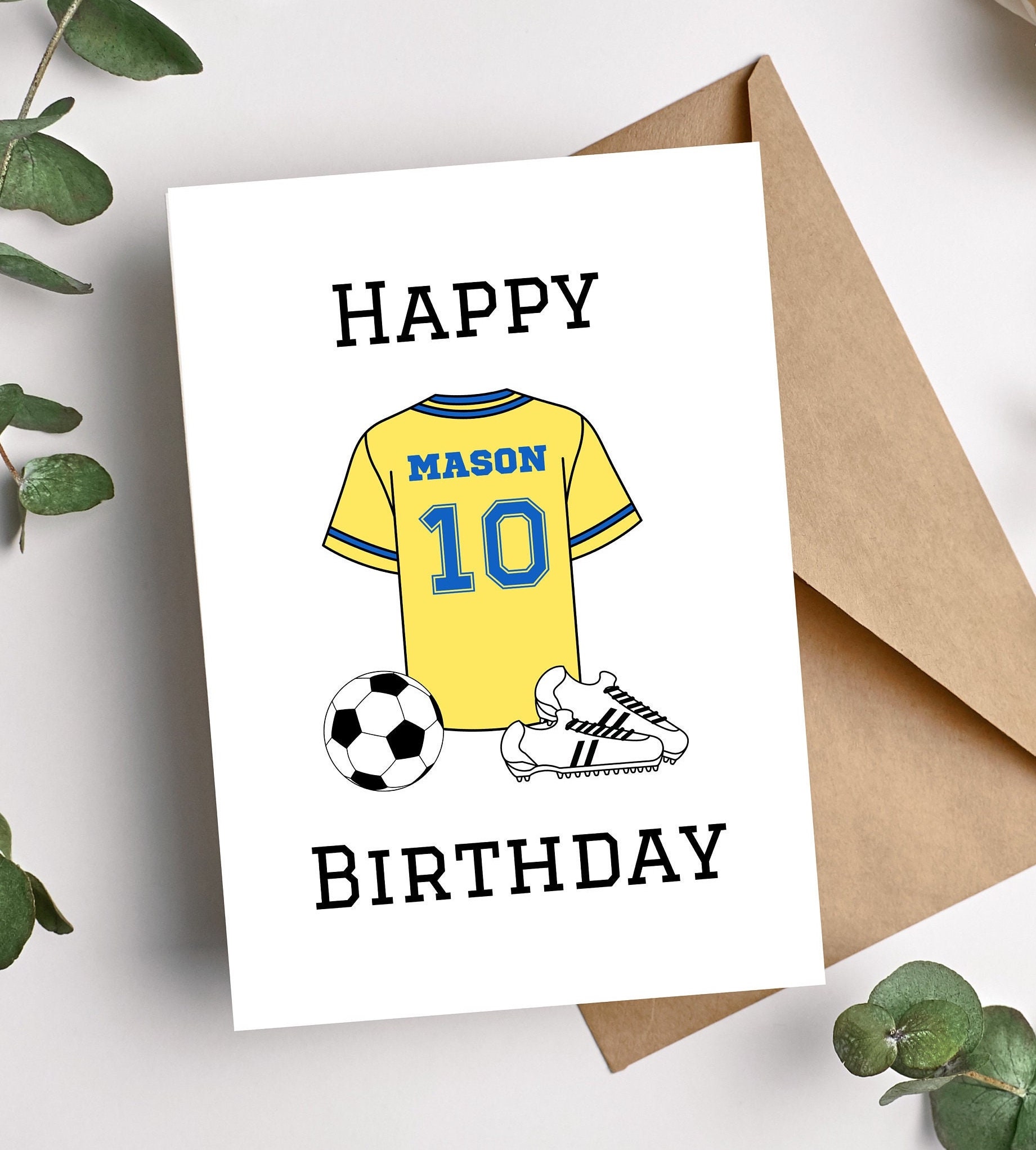 Personalized Soccer Birthday Card 10th Birthday Card for Boy 10th ...
