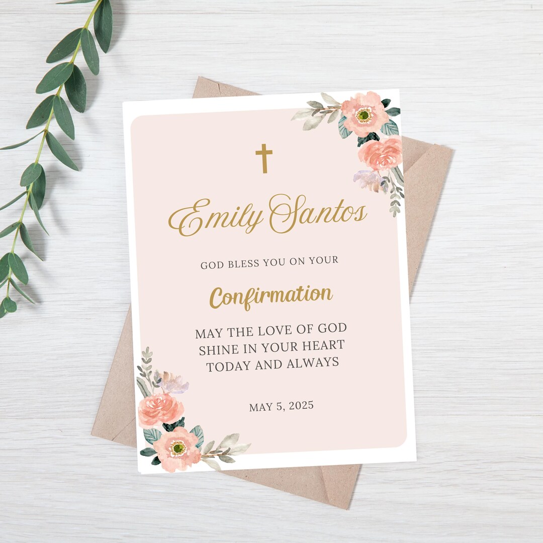 Confirmation Congratulations Card Personalized Confirmarion Card ...