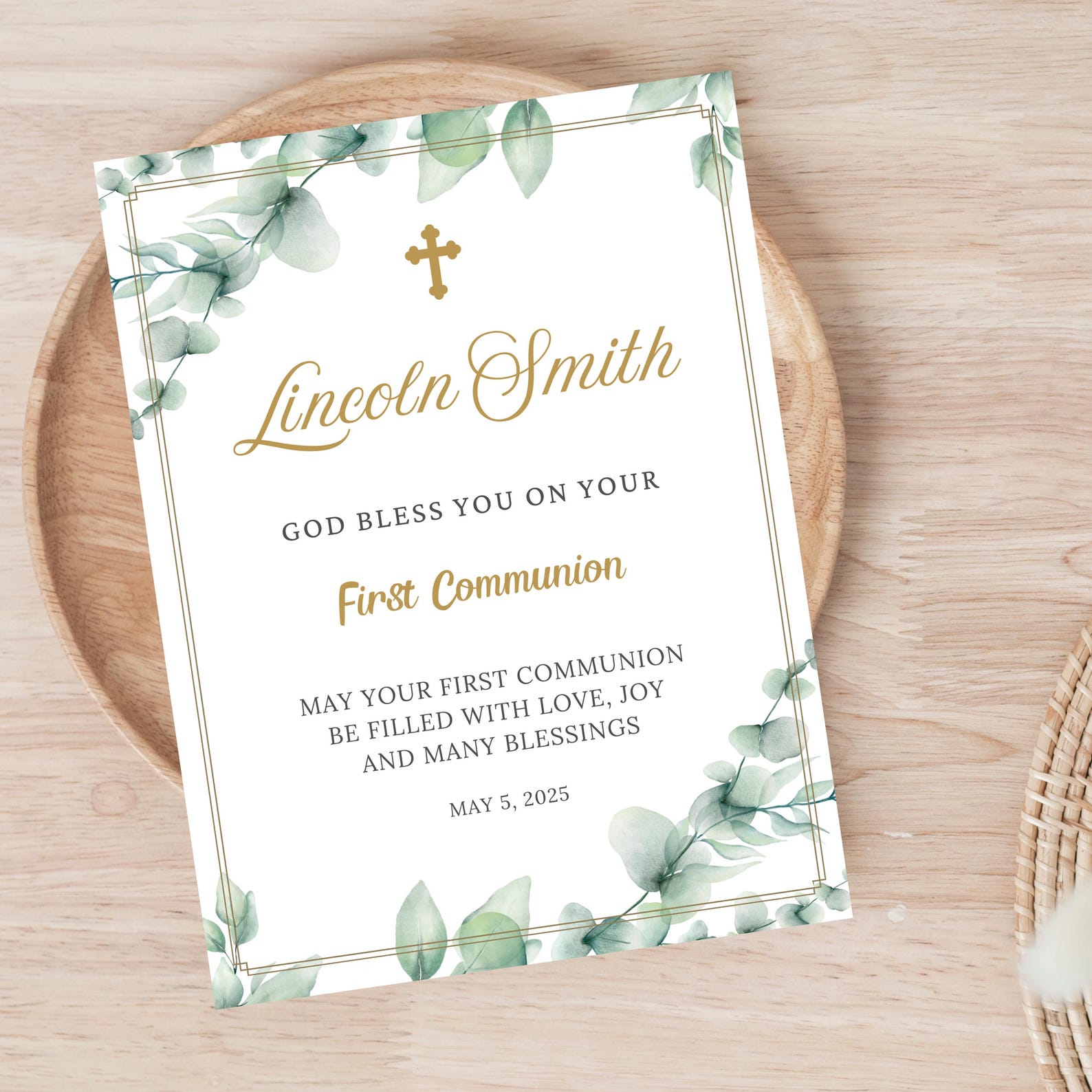 First Communion Congratulations Card | Personalized First Communion ...
