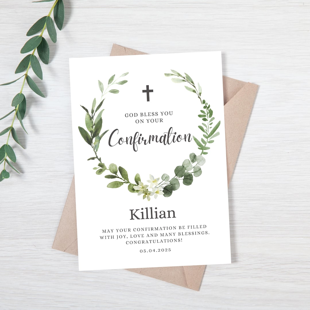 Confirmation Congratulations Card | Personalized Confirmarion Card ...