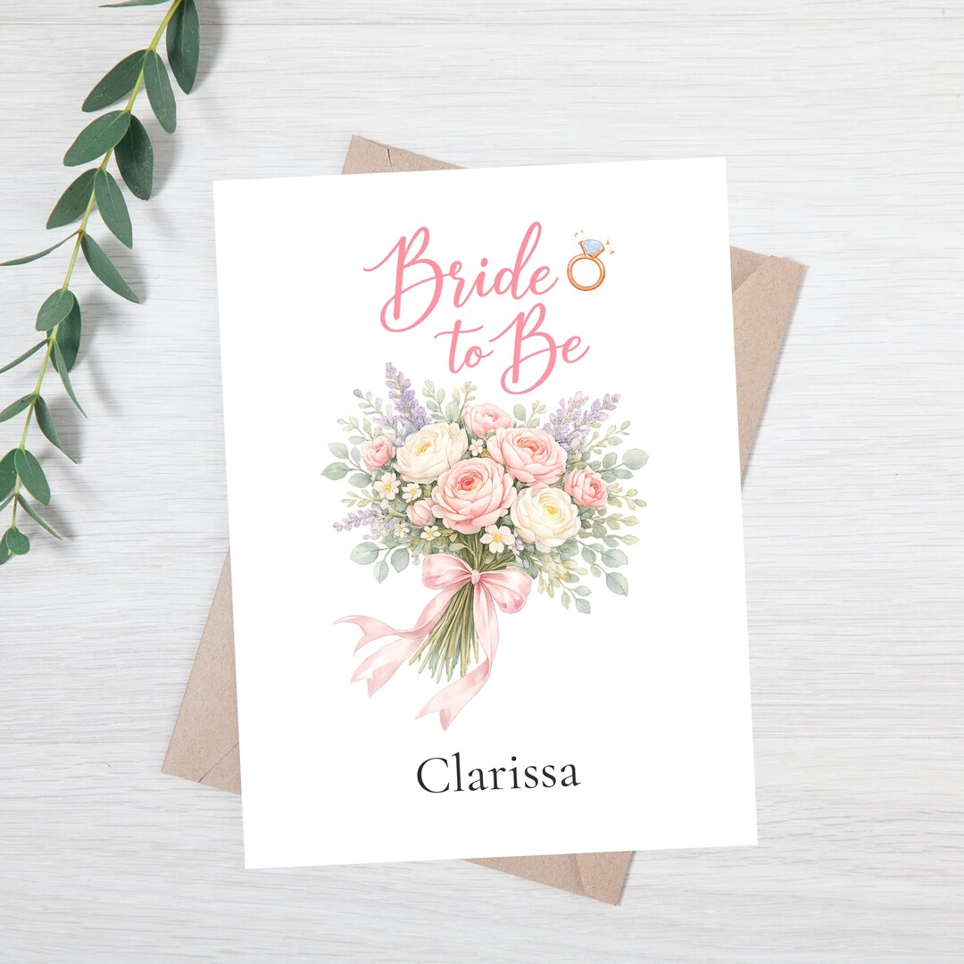Bride to Be Card | Personalized Bridal Shower Card | Custom Bride Card ...