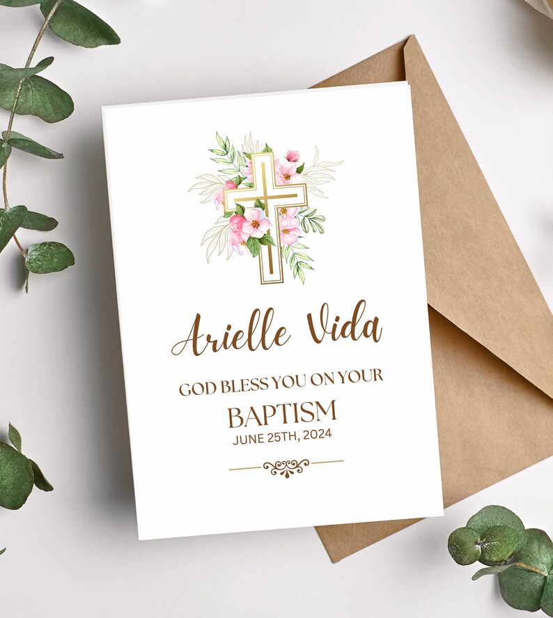 Personalized Baptism Card Personalized Christening Card Holy Baptism ...